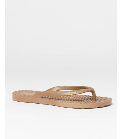 RUSTY LADIES SANDBAR JANDAL - TAUPE / GOLD - Footwear-Womens Jandals ...