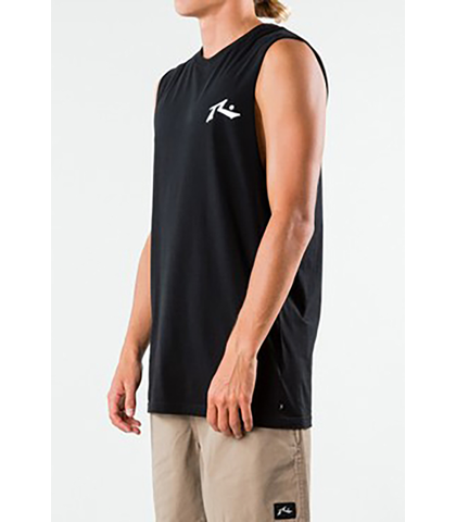 RUSTY MENS ONE HIT COMPETITION MUSCLE - BLACK - Mens-Tops : Sequence ...