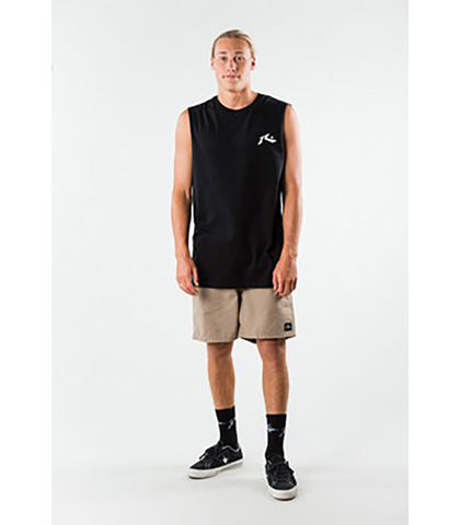 RUSTY MENS ONE HIT COMPETITION MUSCLE - BLACK - Mens-Tops : Sequence ...