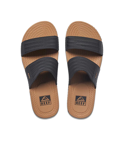 REEF LADIES WATER VISTA SLIDE - BLACK / TAN - Footwear-Slides ...
