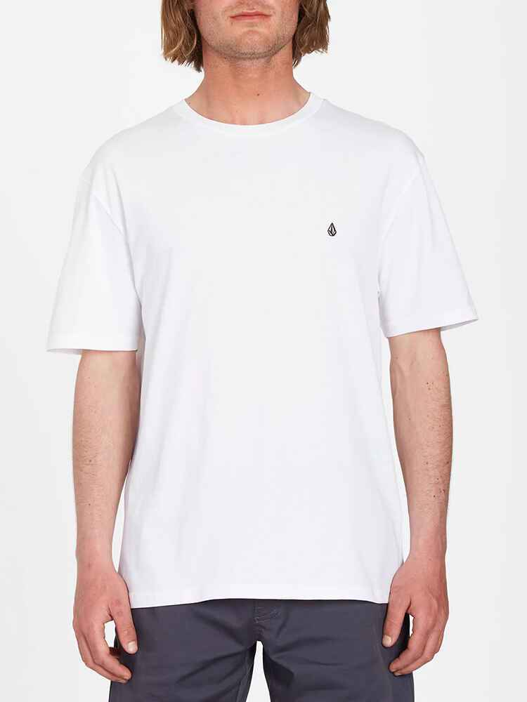 VOLCOM MENS STONE BLANKS BASIC TEE - WHITE - Mens-Tops : Sequence Surf Shop - VOLCOM S23