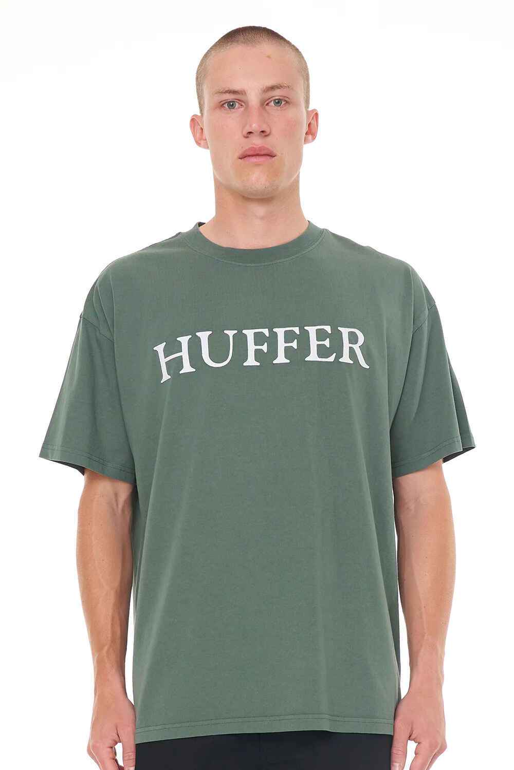 HUFFER MENS BLOCK TEE 220/CASED - SAGE LEAF - Mens-Tops : Sequence Surf ...
