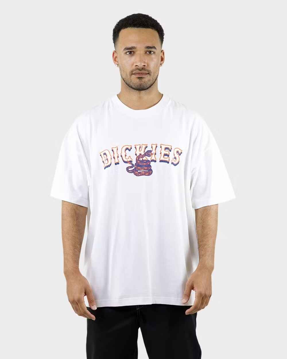 DICKIES MENS TEXAS SNAKES 330 OVERSIZE BOX S/S TEE - WHITE - Mens-Tops ...