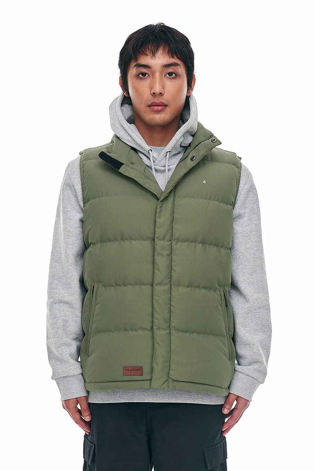 HUFFER MENS CLASSIC DOWN PUFFER VEST - KHAKI - Mens-Tops : Sequence ...