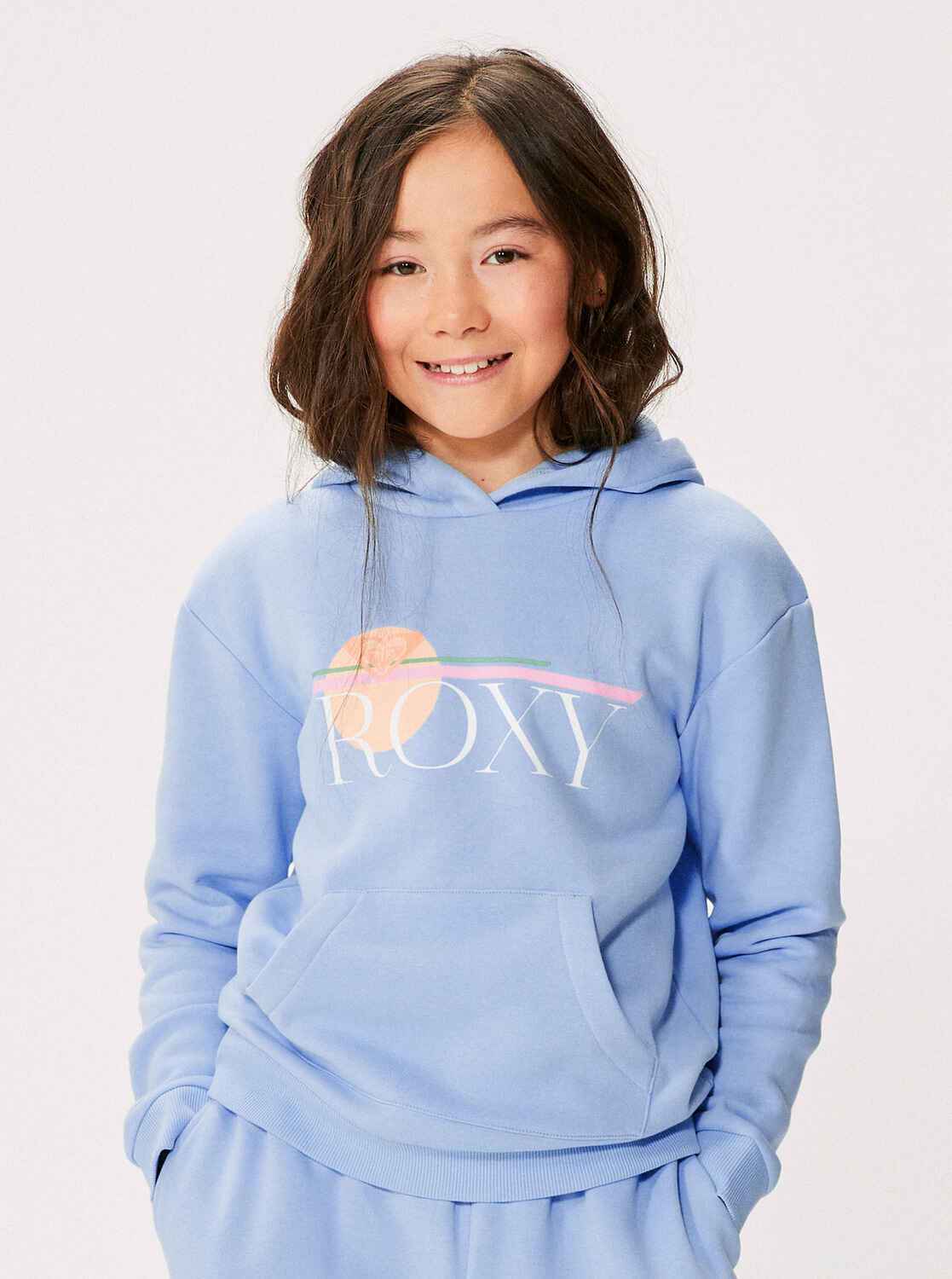 ROXY GIRLS SURF FEELING HOODIE - BEL AIR BLUE - Youth -Girls Fleece : Sequence Surf Shop - ROXY W24