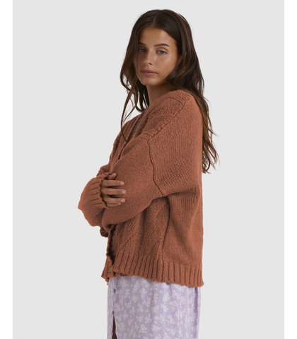 BILLABONG LADIES JUST FINE CARDIGAN - TOFFEE - Womens-Top : Sequence ...