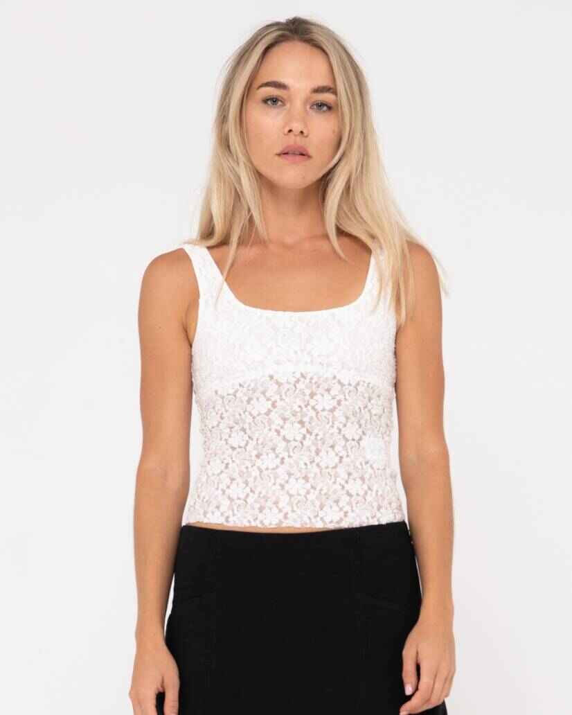 RUSTY LADIES OLIVIA TEXTURED SKIMMER TOP - SNOW WHITE - Womens-Top ...