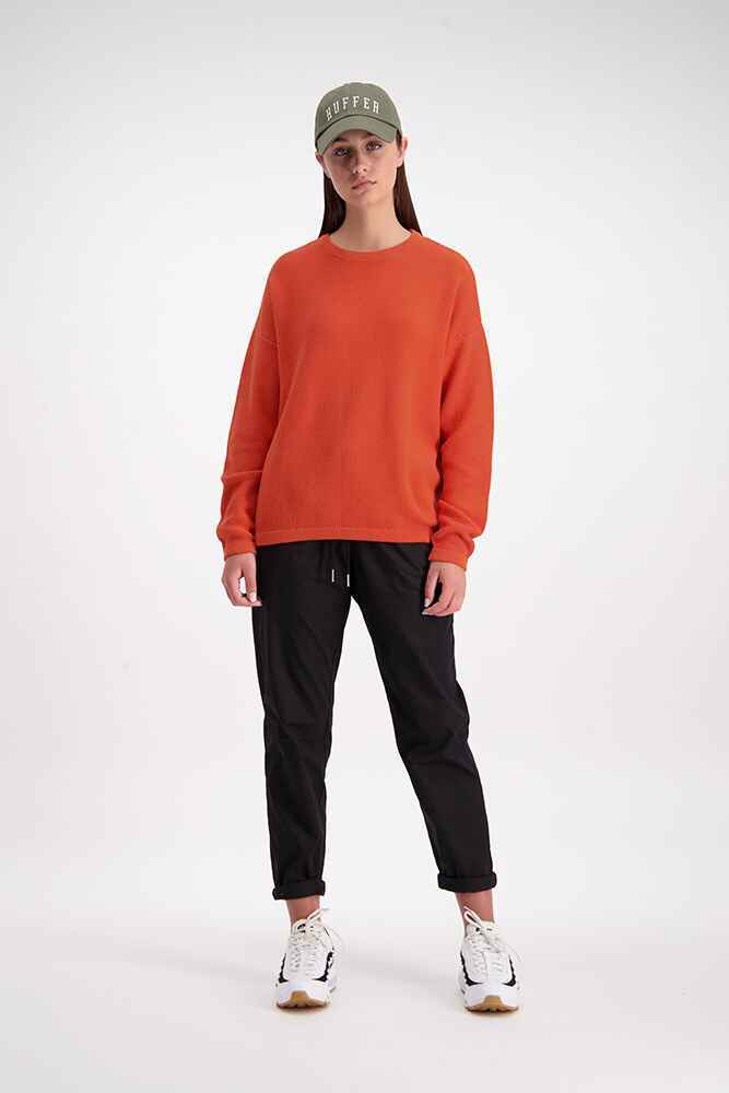 HUFFER LADIES CHLOE KNIT CREW - ORANGE - Womens-Top : Sequence Surf ...