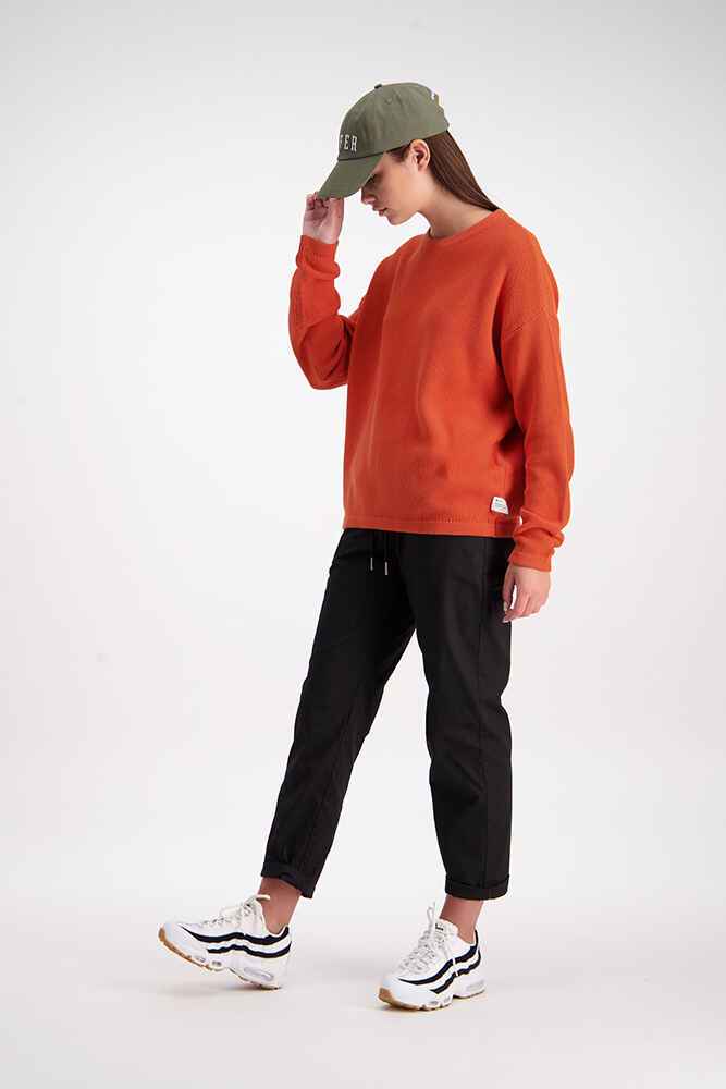 HUFFER LADIES CHLOE KNIT CREW - ORANGE - Womens-Top : Sequence Surf ...