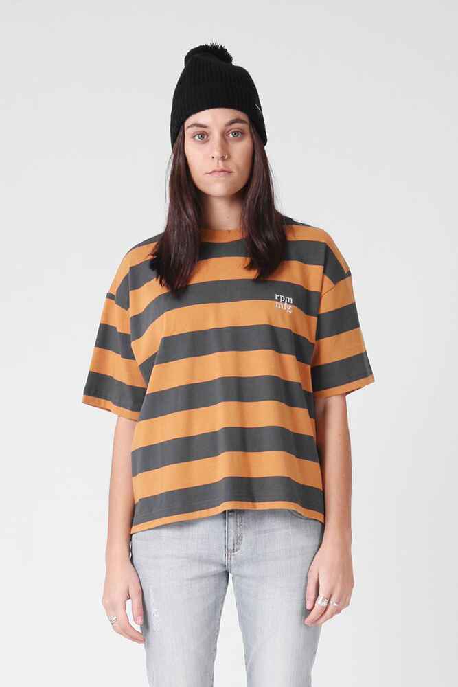RPM LADIES BOX TEE - STEEL STRIPE - Womens-Top : Sequence Surf Shop ...