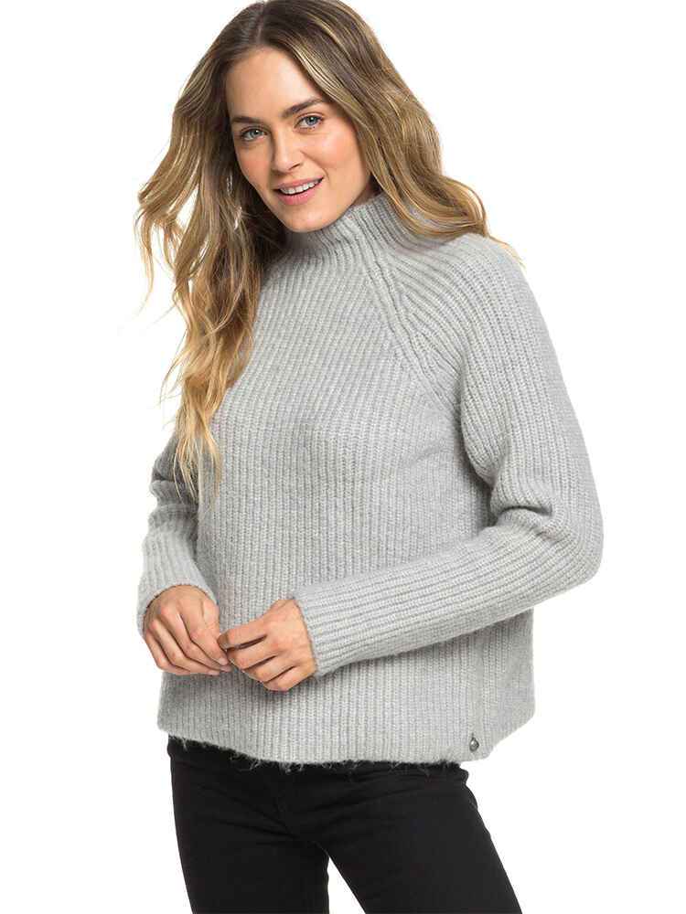 ROXY LADIES CASUAL LIFESTYLE KNIT - HEATHER GREY - Womens-Top ...