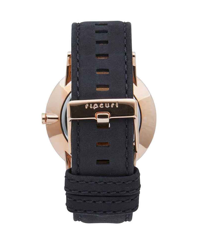 RIPCURL LADIES LATCH ROSE GOLD LEATHER WATCH - BLACK - Womens-Watches ...