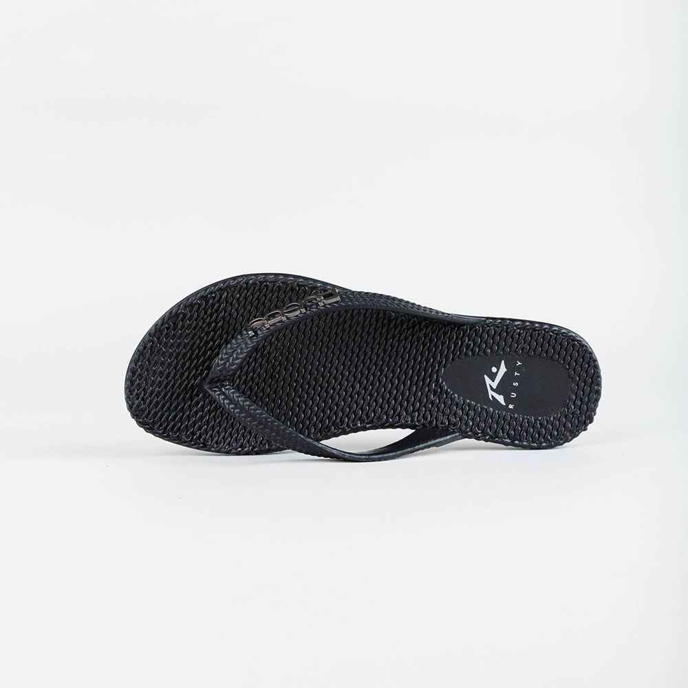 RUSTY LADIES FLIPPIN JANDAL - BLACK / BLACK - Footwear-Womens Jandals ...