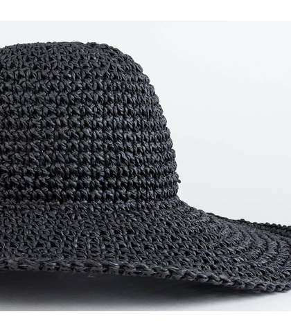 RUSTY LADIES ROMANCE STRAW HAT - BLACK - Womens-Accessories : Sequence ...
