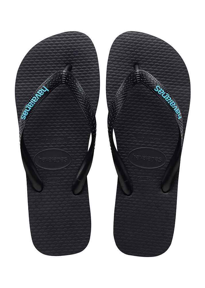 HAVAIANAS LOGO FILETE JANDAL - BLACK / LIGHT BLUE - Footwear-Mens ...