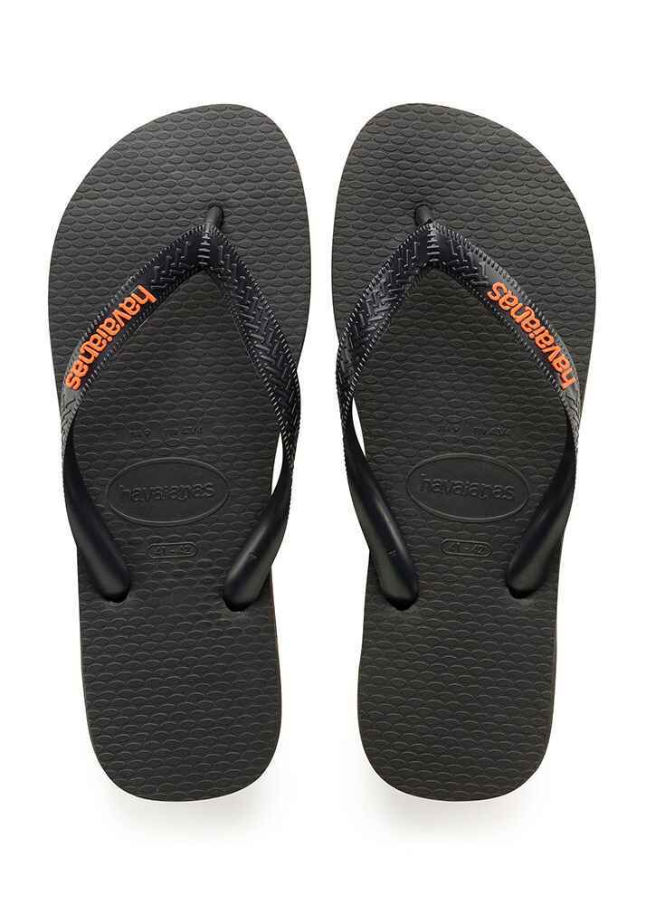 HAVAIANAS LOGO FILETE JANDAL - BLACK / NEON ORANGE - Footwear-Mens ...