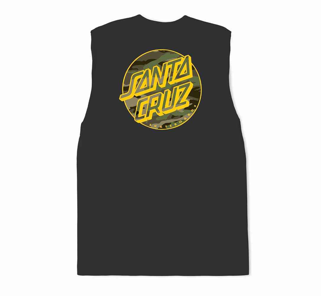 SANTA CRUZ MENS CAMO DOT MUSCLE - BLACK - Mens-Tops : Sequence Surf ...