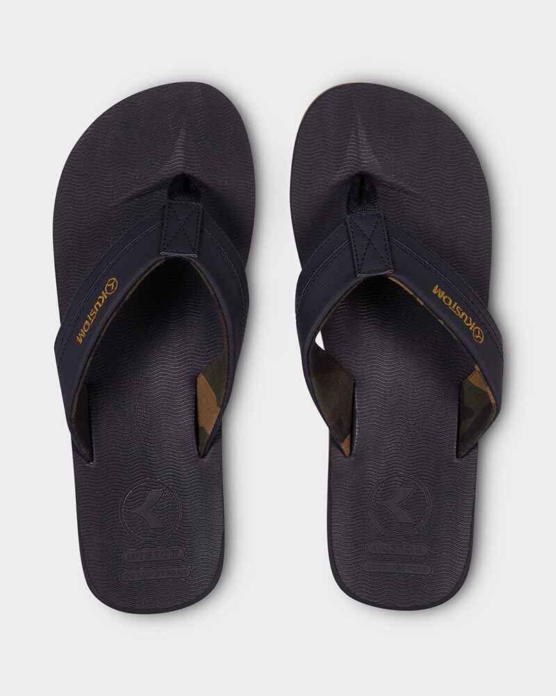 KUSTOM BURLEIGH JANDAL - BLACK / CAMO - Footwear-Mens Jandals ...