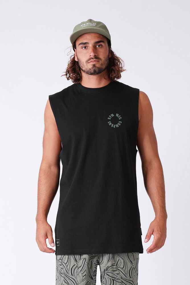RPM MENS WARP MUSCLE - BLACK - Mens-Tops : Sequence Surf Shop - RPM S19