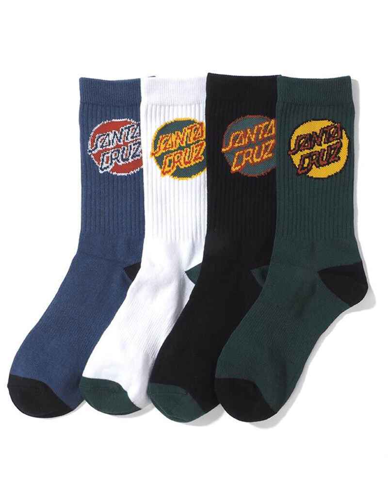 SANTA CRUZ MENS CRUZ POP SOCK 4 PACK - SIZE 8-12 - - SANTA CRUZ SK8 S19