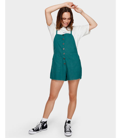 RVCA LADIES SHOUTOUT SHORTY OVERALLS - ALPINE - Womens-Dresses ...